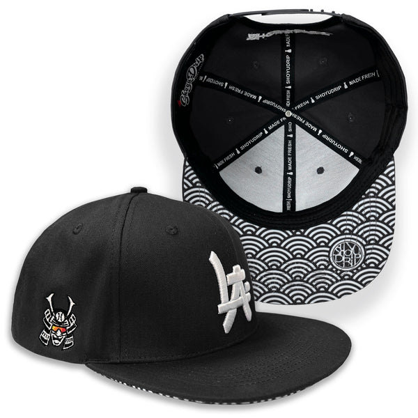 Black LA JA Flatbill Snapback Hat – ShoyuDrip